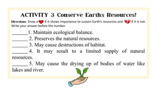 EARTH'S RESOURCES.GRADE 7 SCIENCE 7 pptx | PPTX