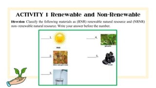 EARTH'S RESOURCES.GRADE 7 SCIENCE 7 pptx | PPTX