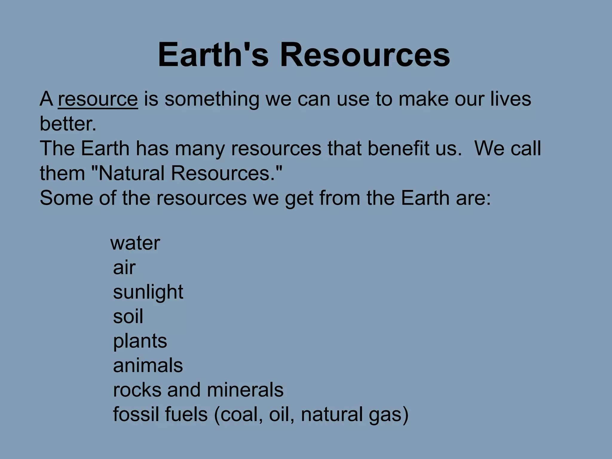 Earths resources presentation | PPTX
