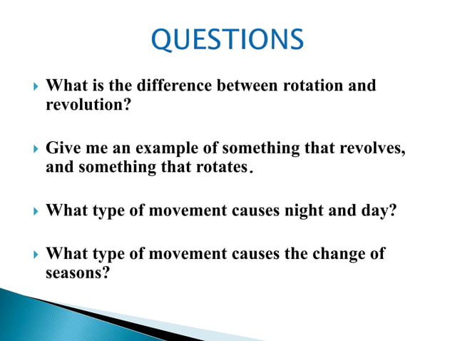 rotation and revolution | PPT