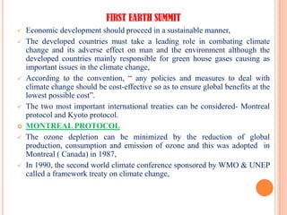 Earth summits- A Brief Overview and Environmental Movements | PDF