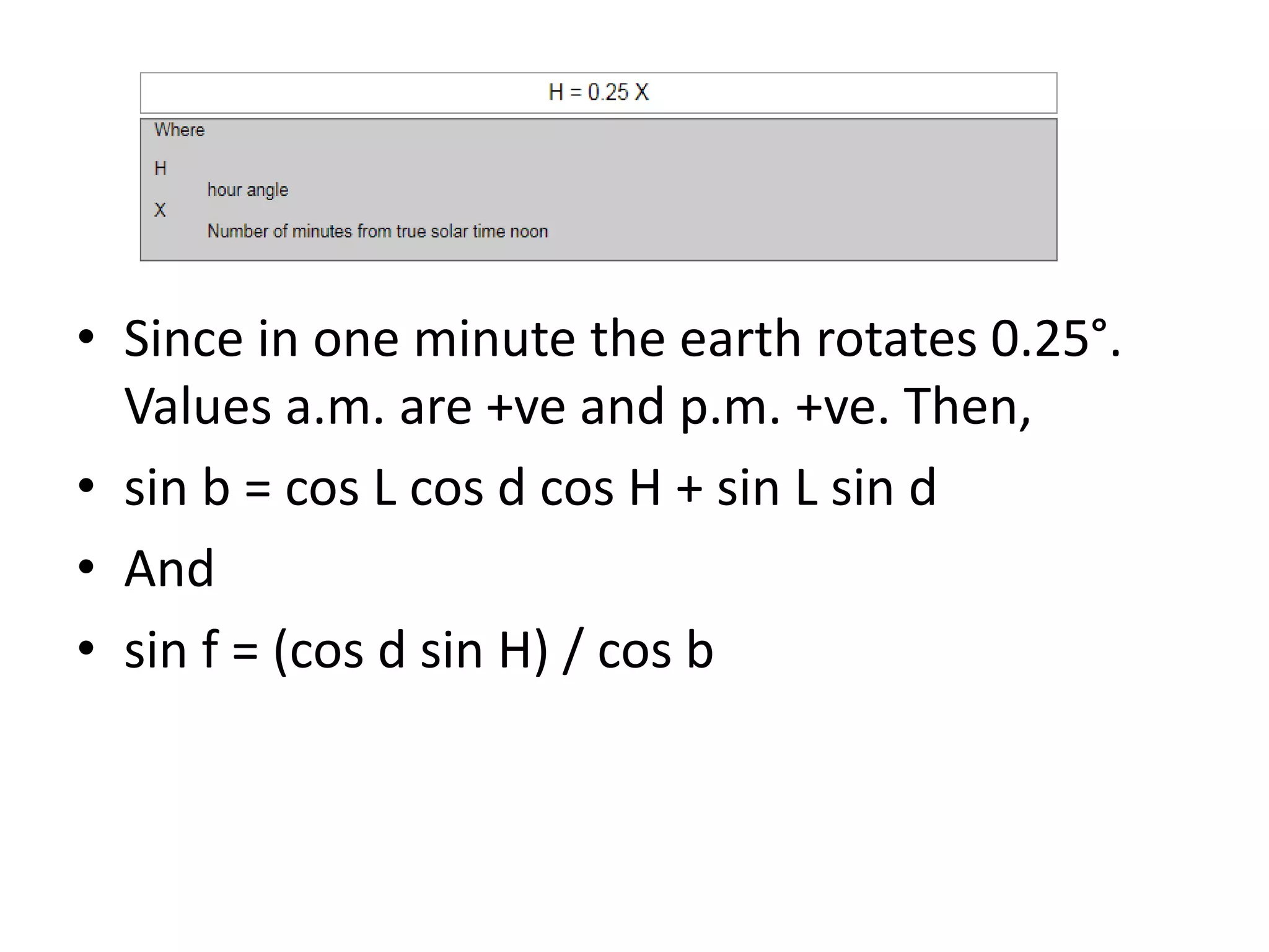 Earth sun angle &observer sun angle | PPTX
