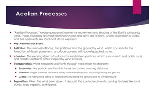 earth surface process aeolian activities | PPTX