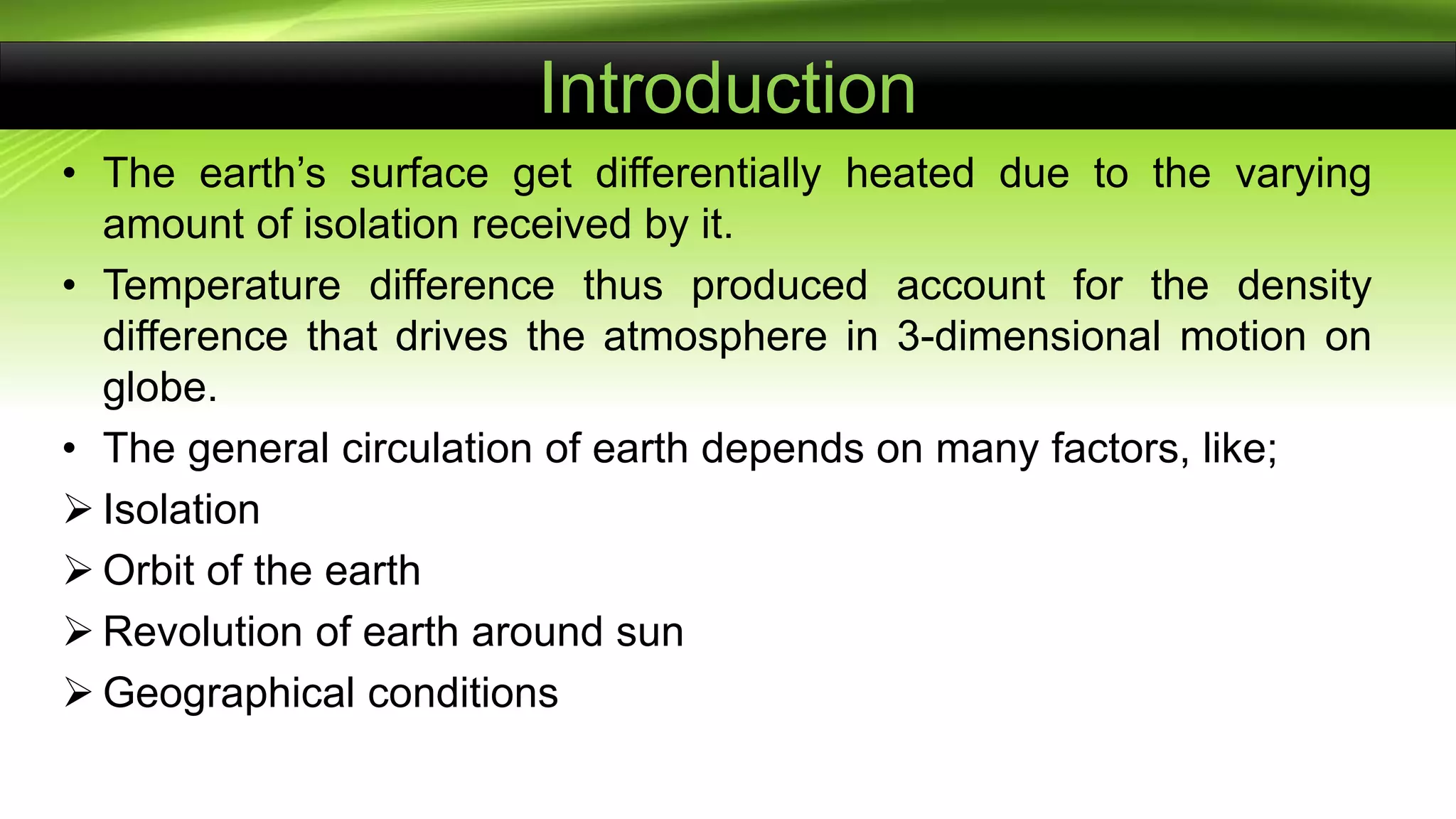Earth surface wind system ppt. | PPTX