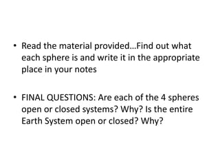 Earth system science notes | PPT