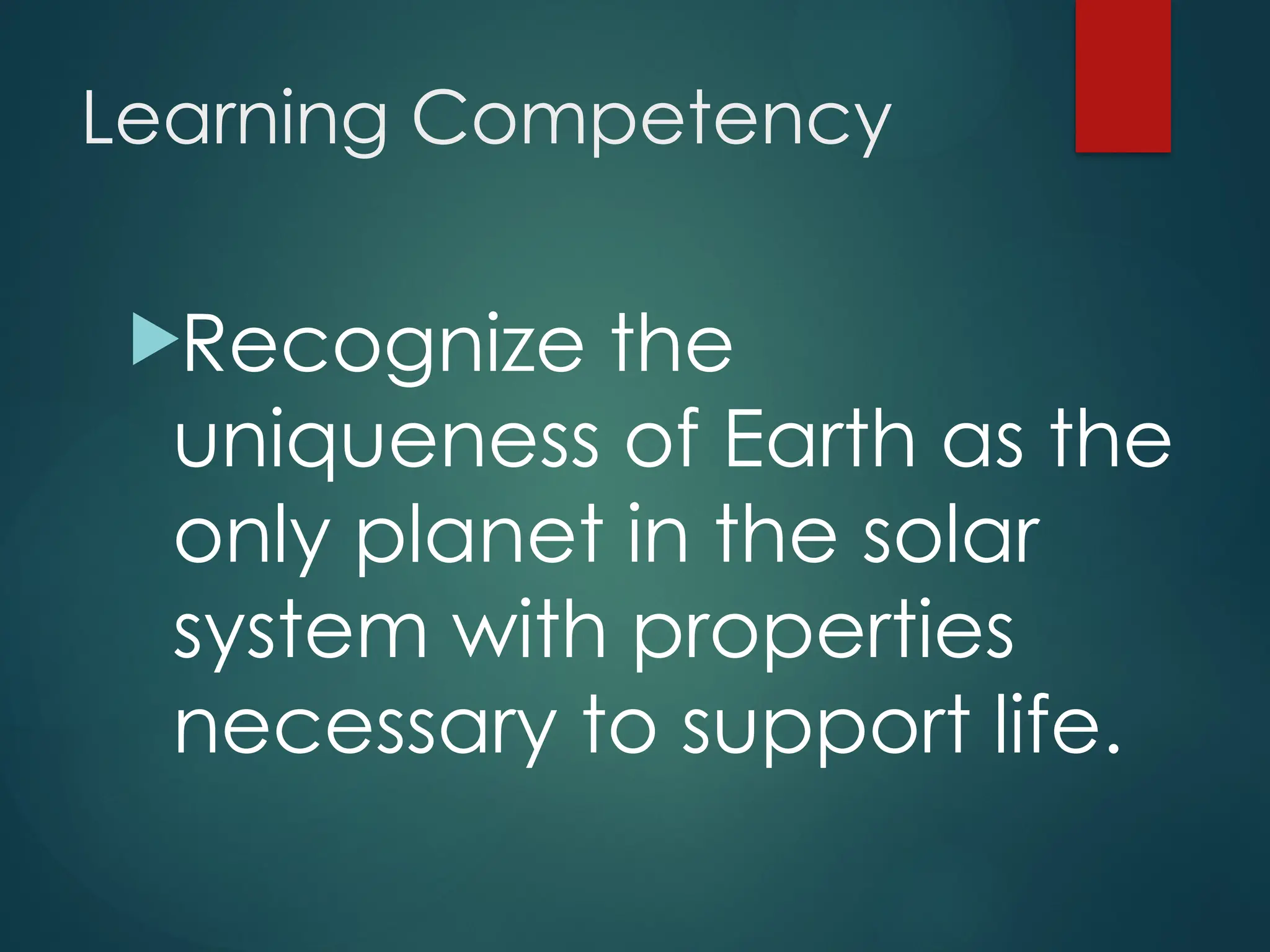 Earth: The Only Planet Known to Support Life | PPTX