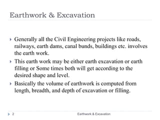 Earthwork and excavation | PPTX