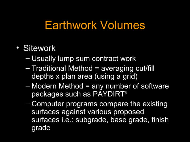 Earthwork notes | PPT