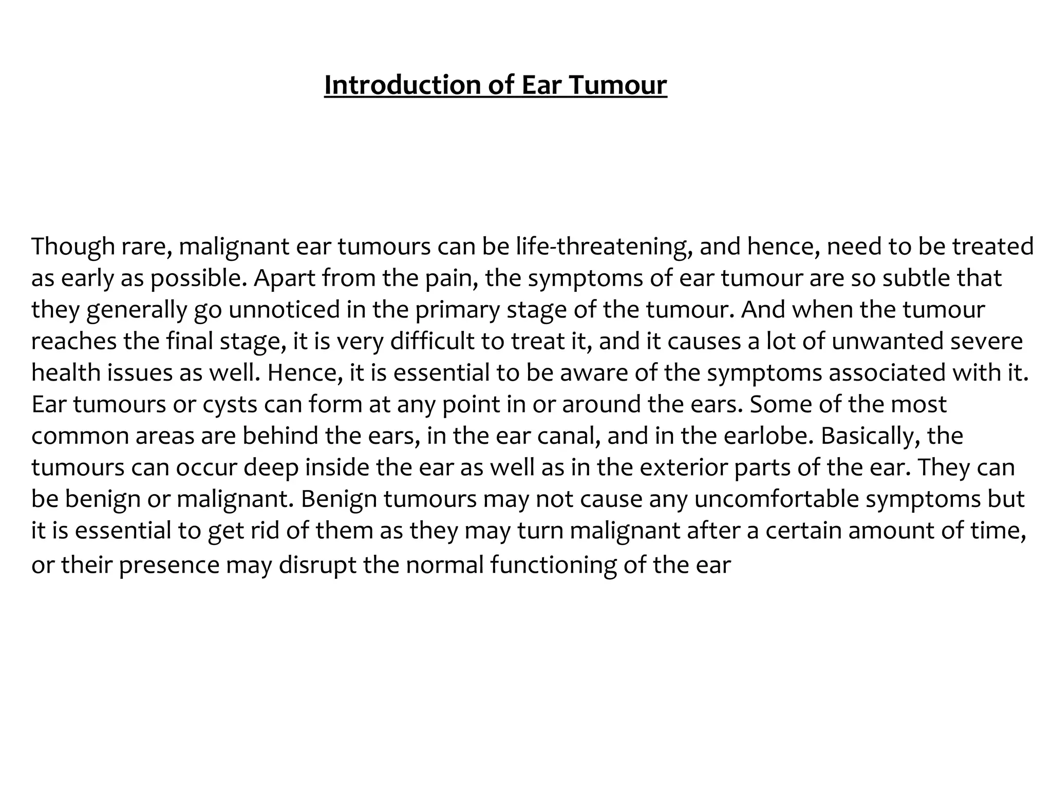 Ear tumour | PPT | Ear, Nose and Throat Conditions | Diseases and ...