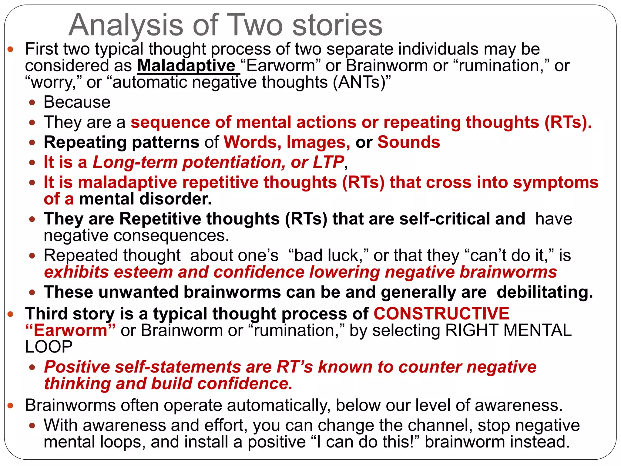 Earworms, brainworms, and mental information processing | PPT