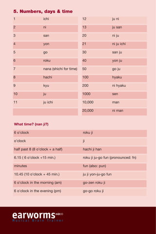 Earworms rapid japanese booklet | PDF
