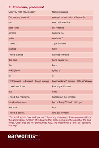 Earworms rapid japanese booklet | PDF