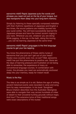 Earworms rapid japanese booklet | PDF