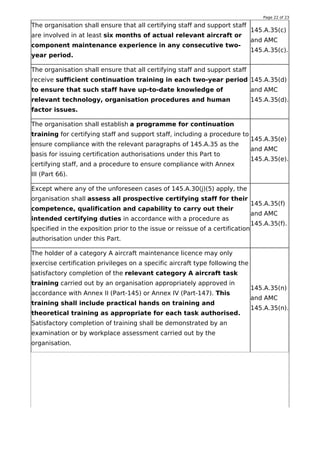 EASA - Part145 SAHETY AIRCRAFT PROCEDURES | PDF