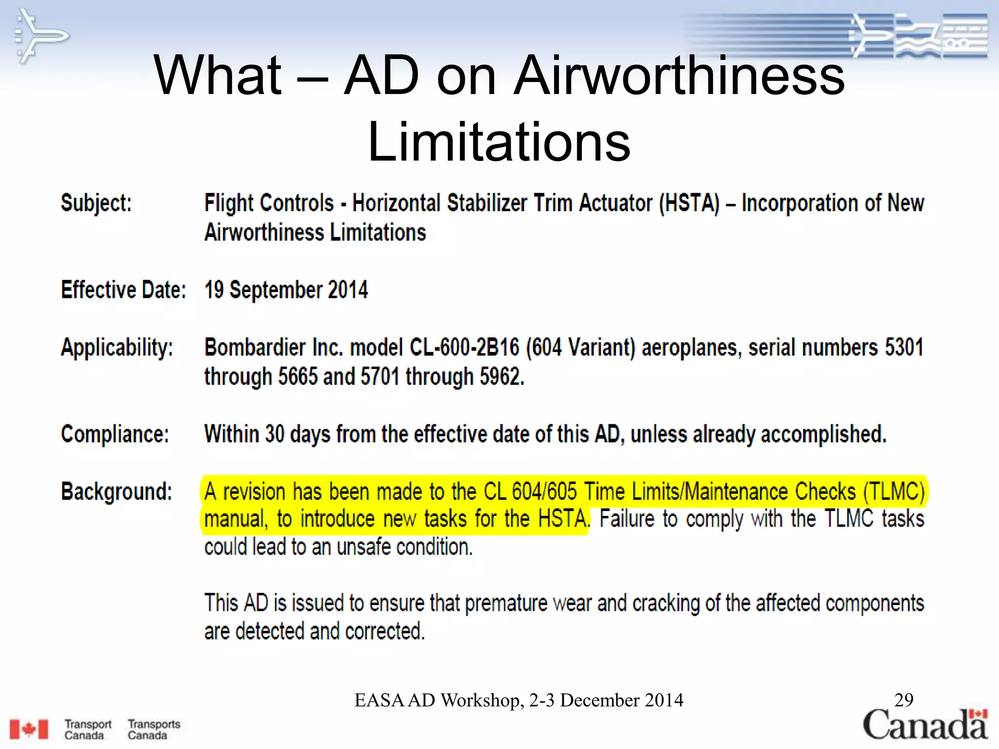 EASA AD Workshop 2014 - 06_TCCA AD presentation.pdf