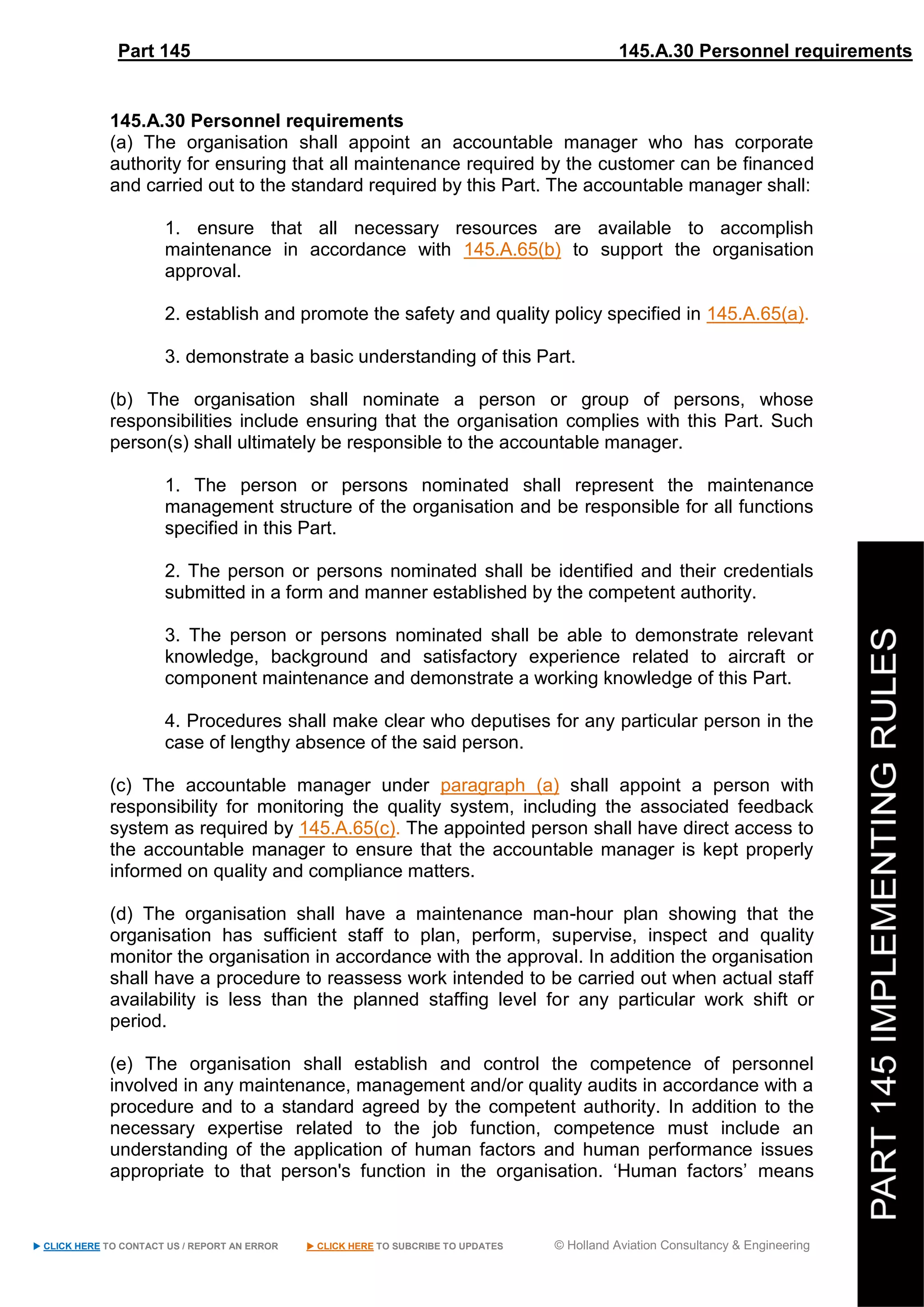 Easa e regulations part-145 | PDF