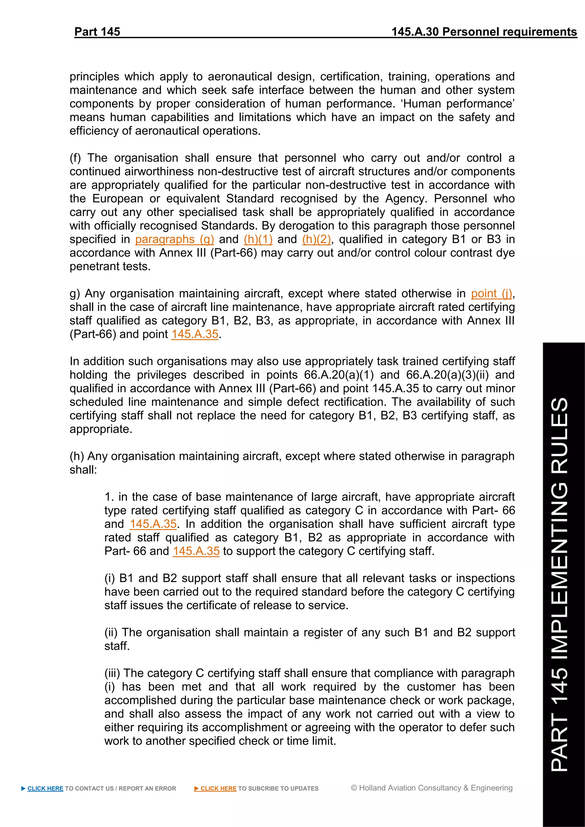 Easa e regulations part-145 | PDF