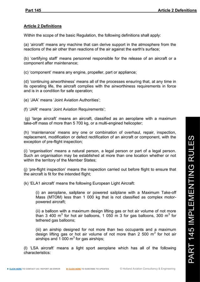 Easa e regulations part-145 | PDF | Aviation Industry | Industries