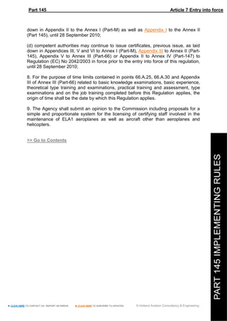 Easa e regulations part-145 | PDF
