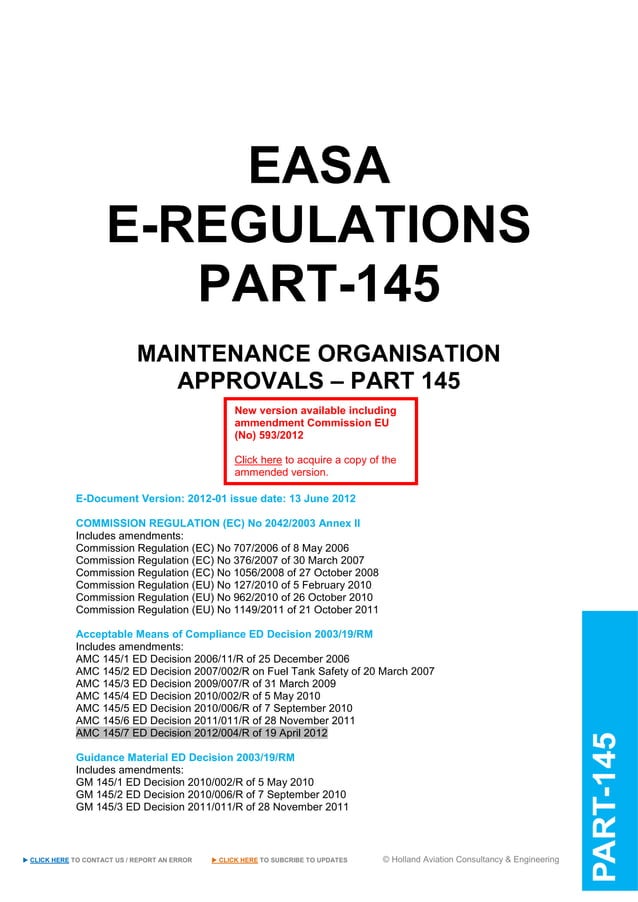 Easa e regulations part-145 | PDF | Aviation Industry | Industries