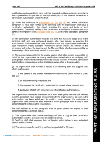 Easa e regulations part-145 | PDF