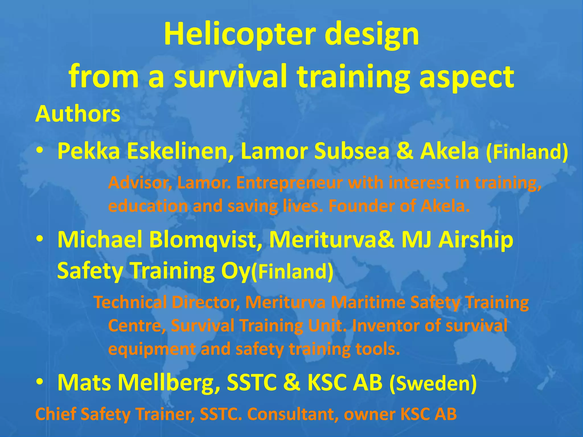 EASA helicopter design from a survival training aspect[3] | PPT