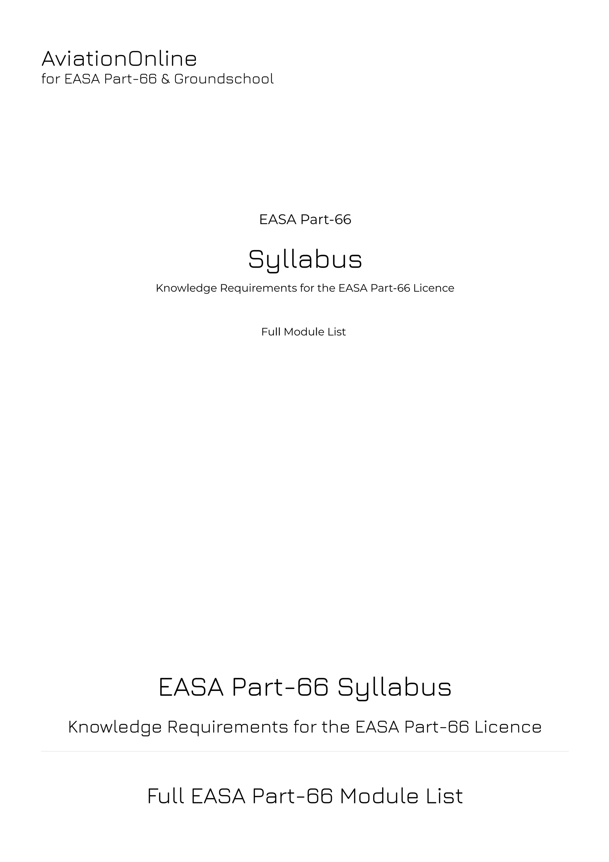 Easa part 66 syllabus | PDF