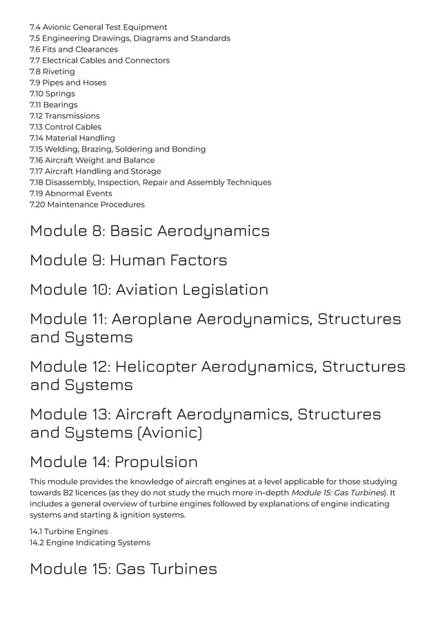 Easa part 66 syllabus | PDF