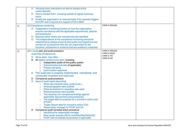 EASA_Part-CAMO_CAME_CHECKLIST - detailed.pdf | Business Administration ...