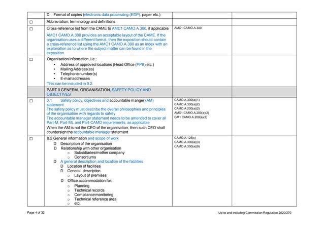EASA_Part-CAMO_CAME_CHECKLIST - detailed.pdf | Business Administration ...