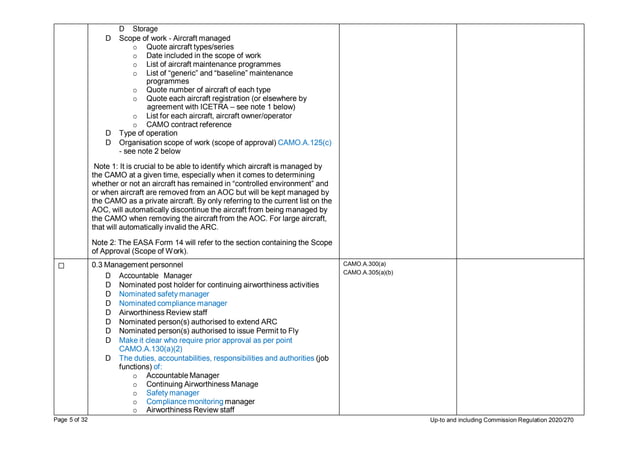 EASA_Part-CAMO_CAME_CHECKLIST - detailed.pdf | Business Administration ...