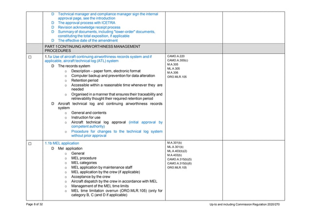 EASA_Part-CAMO_CAME_CHECKLIST - detailed.pdf | Business Administration ...