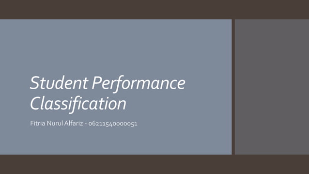 Student Performance Classification | PPT | Free Download