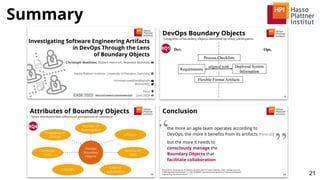 Investigating Software Engineering Artifacts in DevOps Through the Lens of Boundary Objects | PPT