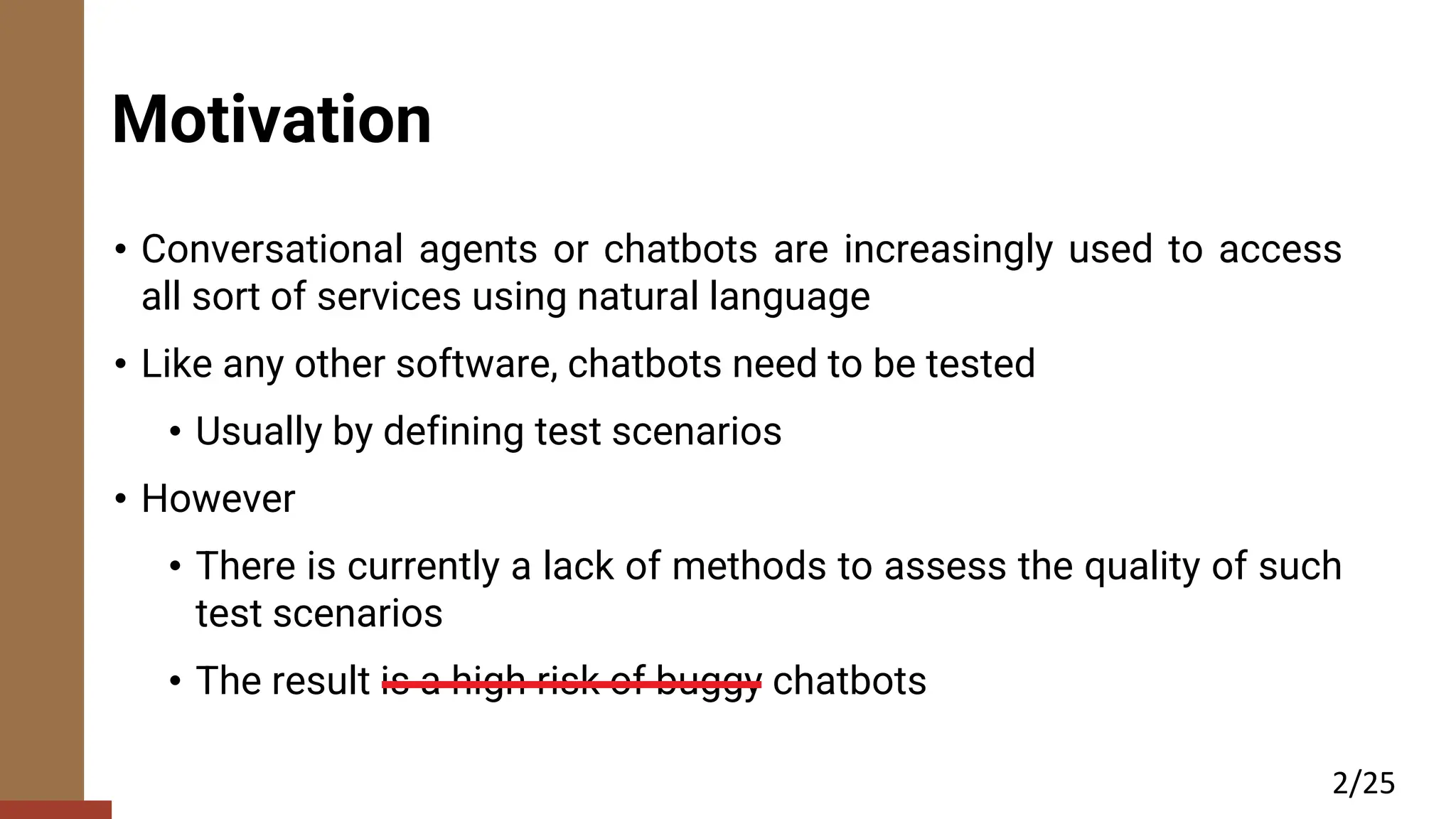 Mutation Testing For Task Oriented Chatbots Ppt