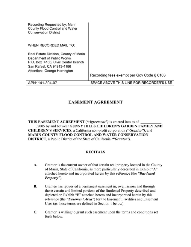Easement Agreement | PDF | Real Estate