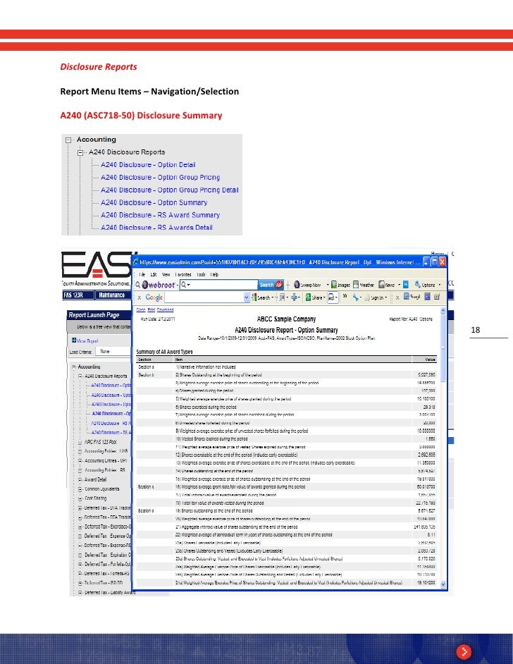 EASi Accounting Disclosure Guide