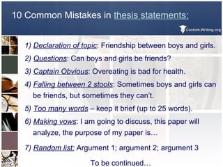 Easiest Way to Write a Thesis Statement | PPT