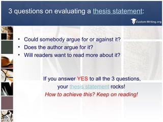 Easiest Way to Write a Thesis Statement | PPT