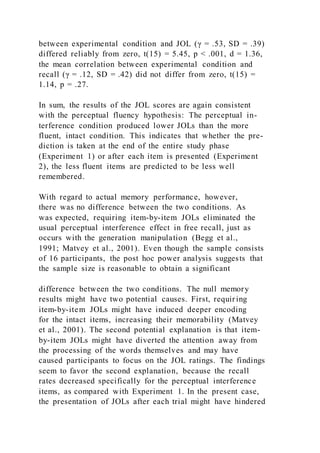 Easily perceived, easily remembered Perceptual interference | DOCX