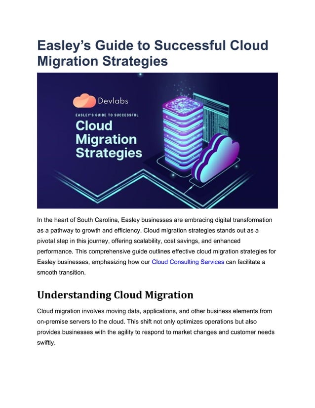 Easley’s Guide to Successful Cloud Migration Strategies | PDF