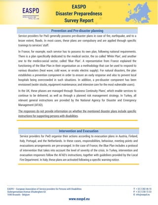 EASPD Disaster Preparedness Response Survey Report | PDF