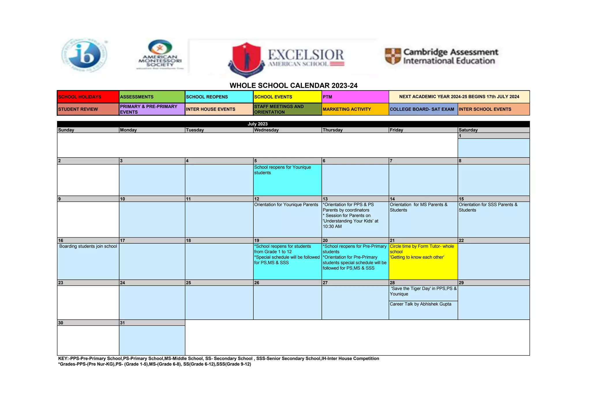 EAS school calendar 2023-24 (2).pdf | National & Civic Holidays | Holidays