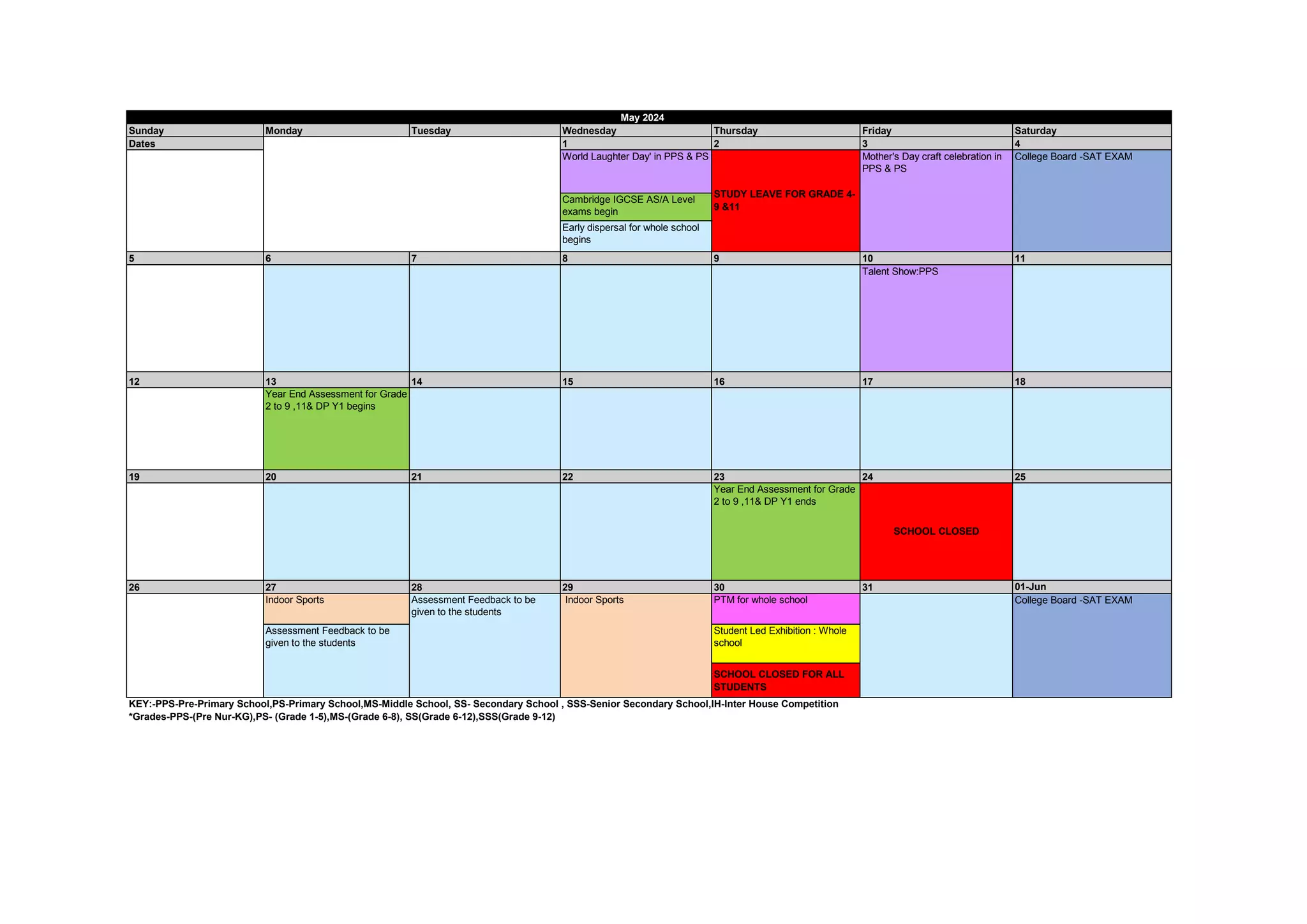 EAS school calendar 2023-24 (2).pdf | National & Civic Holidays | Holidays