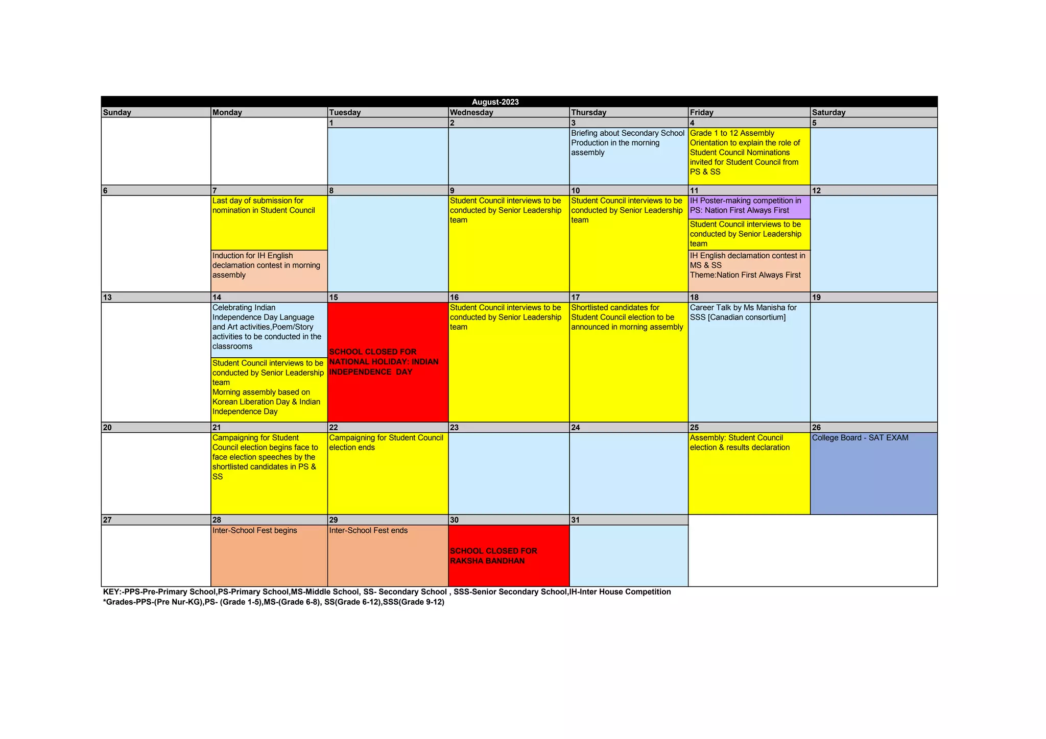 EAS school calendar 2023-24 (2).pdf | National & Civic Holidays | Holidays