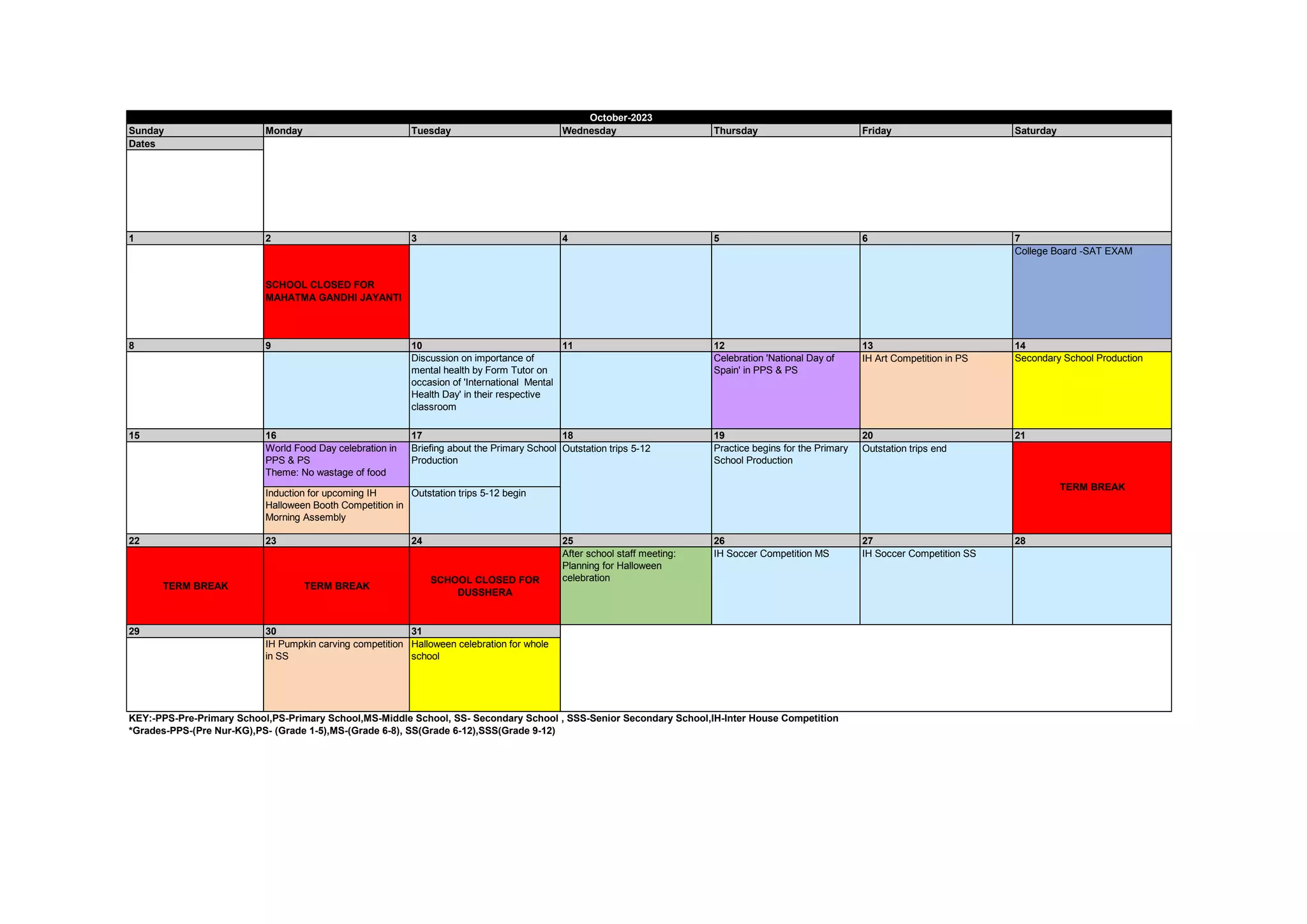 EAS school calendar 2023-24 (2).pdf | National & Civic Holidays | Holidays