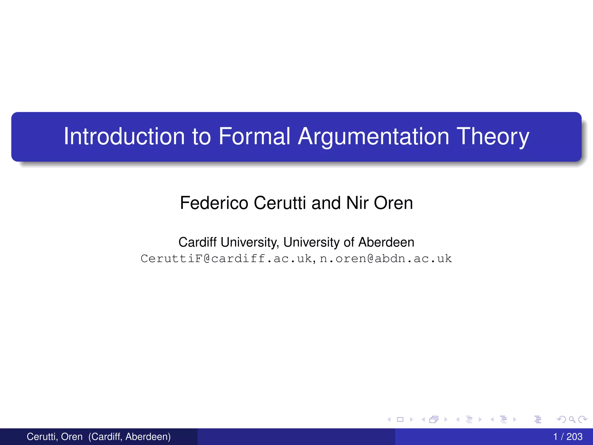 Introduction To Formal Argumentation Theory Pdf