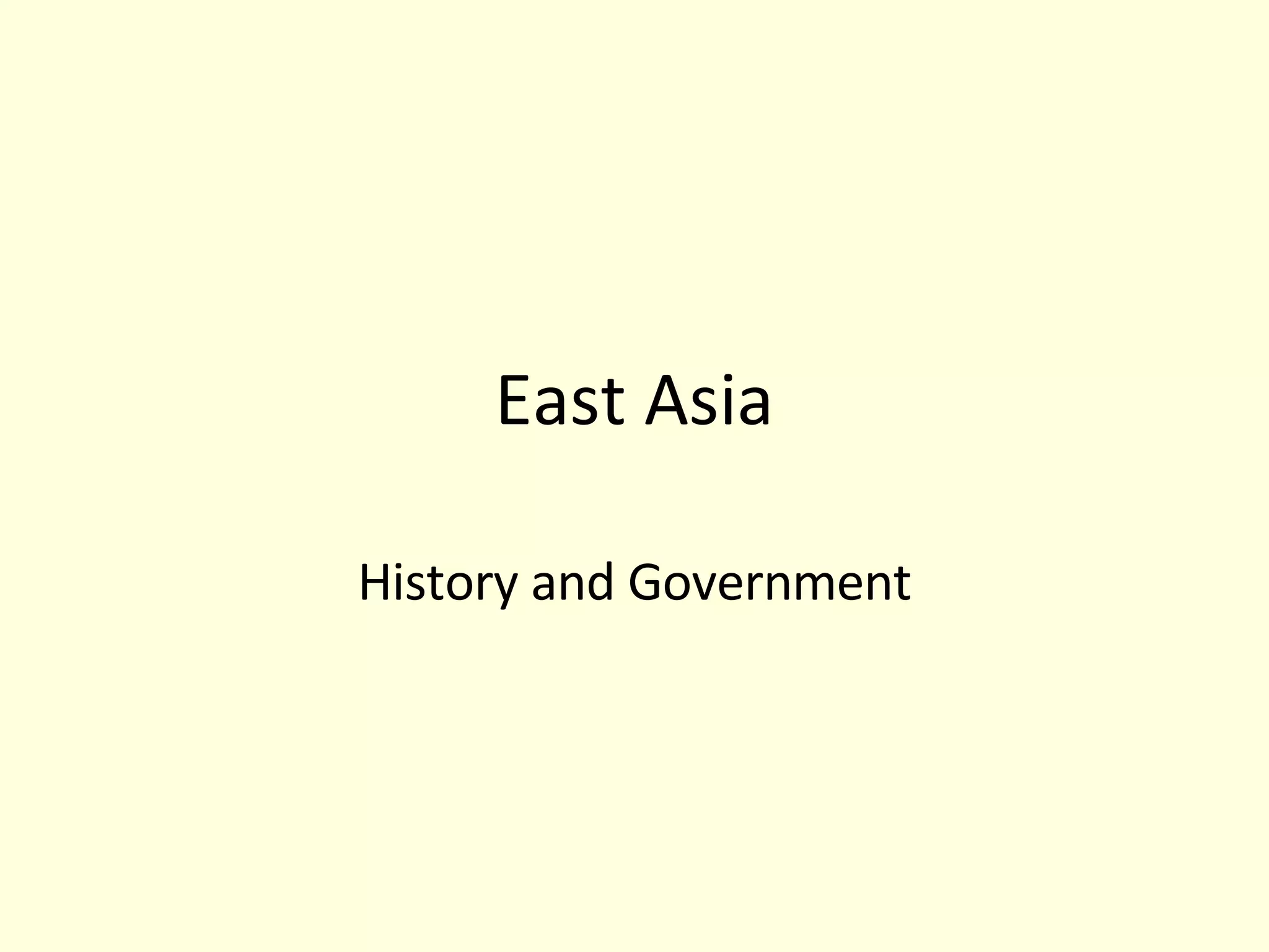 East Asia History | PPT