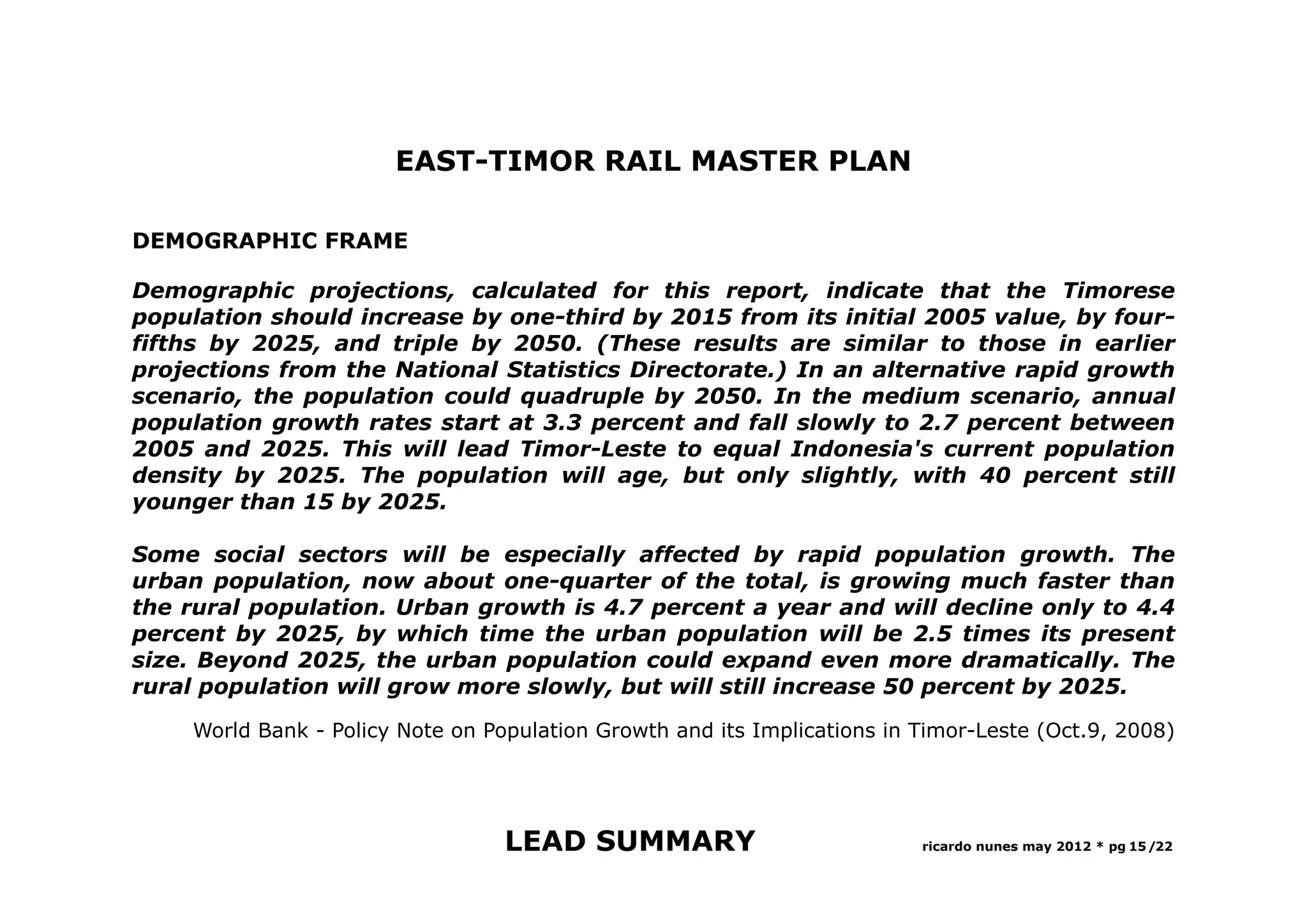 East timor rail master plan slsh | PDF