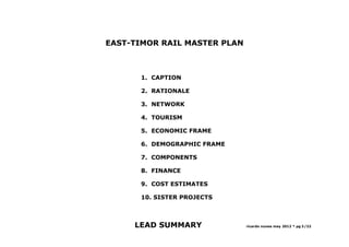 East timor rail master plan slsh | PDF